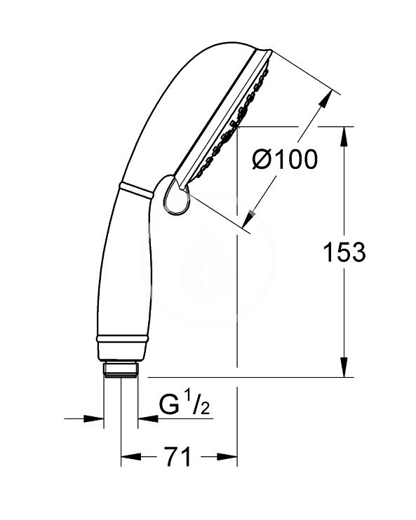 Grohe Sprchová hlavice 100, 4 proudy, chrom 26085001 | HezkaKoupelna.cz